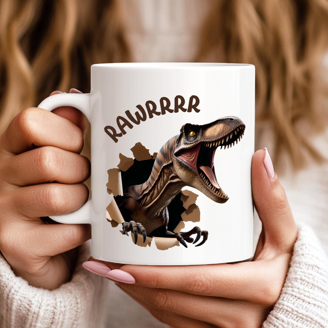 3D Dinosaur Mug: T-rex Coffee Cup for Paleontology Hobby - Etsy
