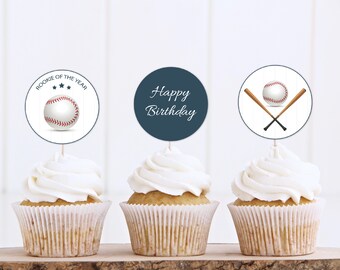 Baseball Printable Cupcake Toppers - Etsy