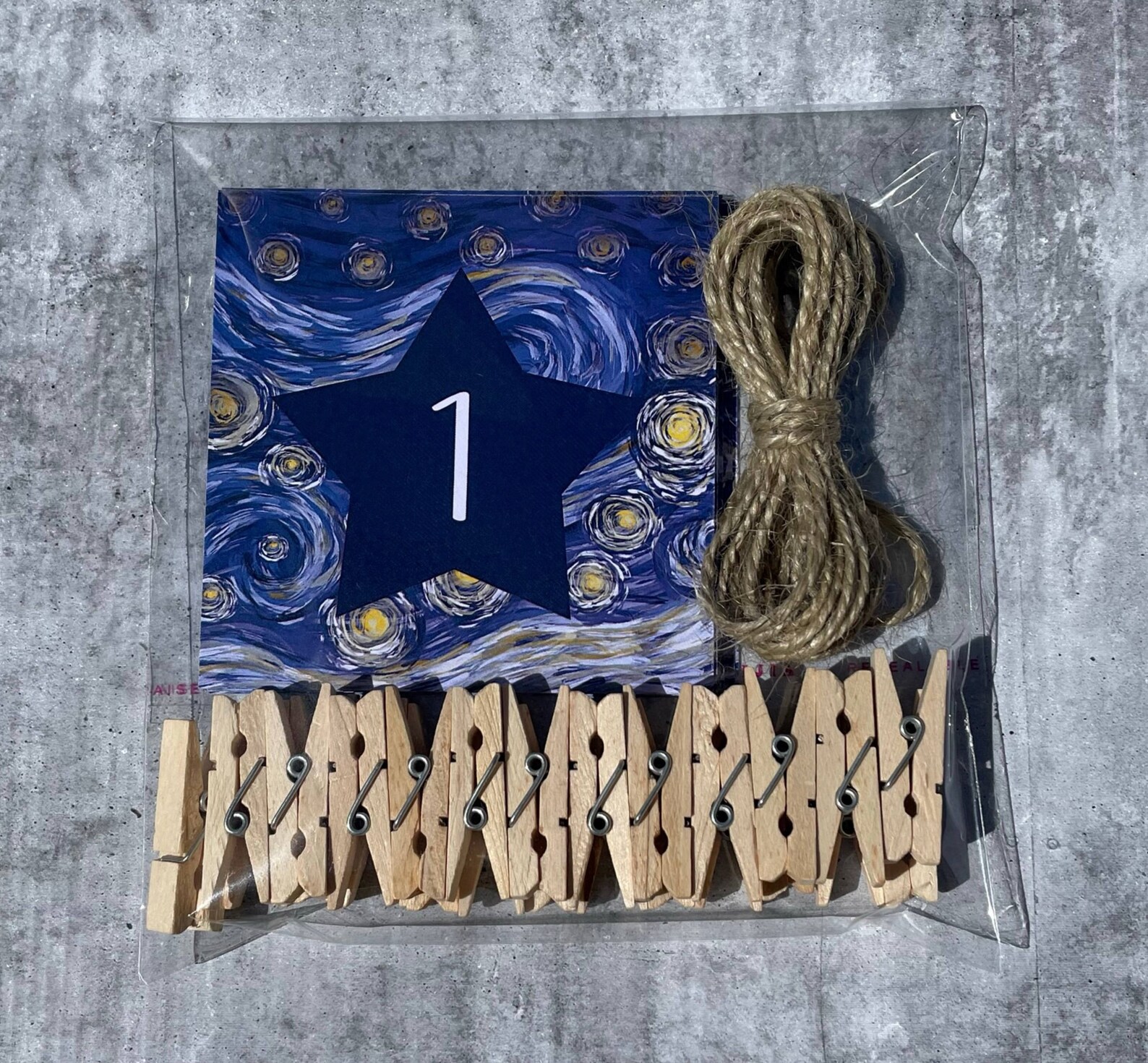 Advent Calendar Physical Set Starry Night Van Gogh Christmas Star Daily ...