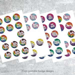 Pronoun Badges | Digital Download | Pride Flags | 35mm and 57mm Badge ...