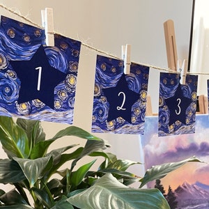 Advent Calendar Physical Set Starry Night Van Gogh Christmas Star Daily ...