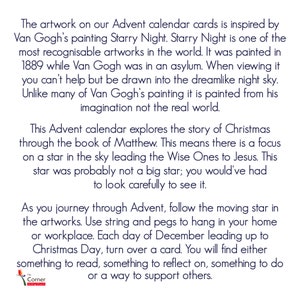Advent Calendar Physical Set Starry Night Van Gogh Christmas Star Daily ...