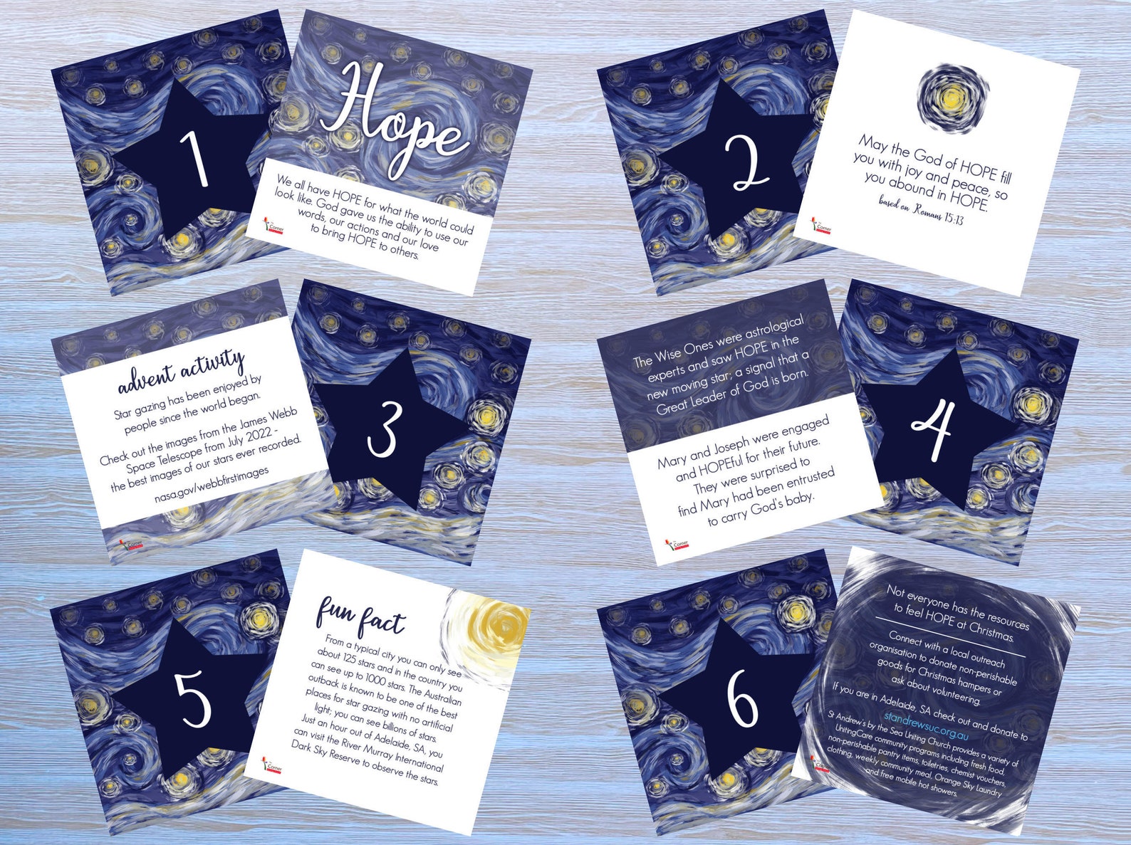 Advent Calendar Physical Set Starry Night Van Gogh Christmas Star Daily ...