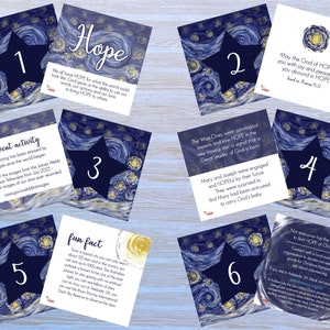 Advent Calendar Physical Set Starry Night Van Gogh Christmas Star Daily ...