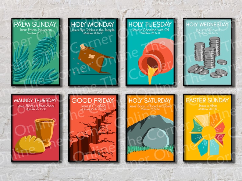 Holy Week Posters | Digital Download Easter Posters | A4 Holy Week ...