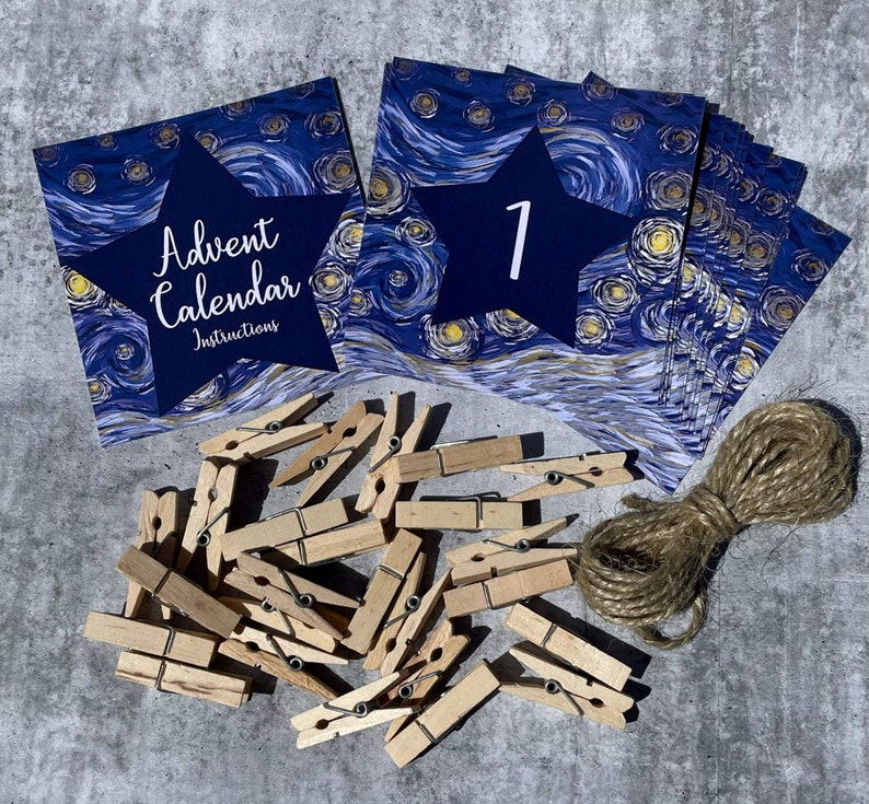 Advent Calendar Physical Set Starry Night Van Gogh - Etsy