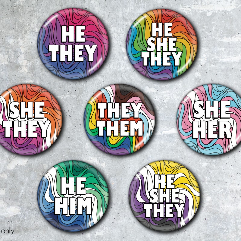 Pride Flags Pronoun Pins - Etsy