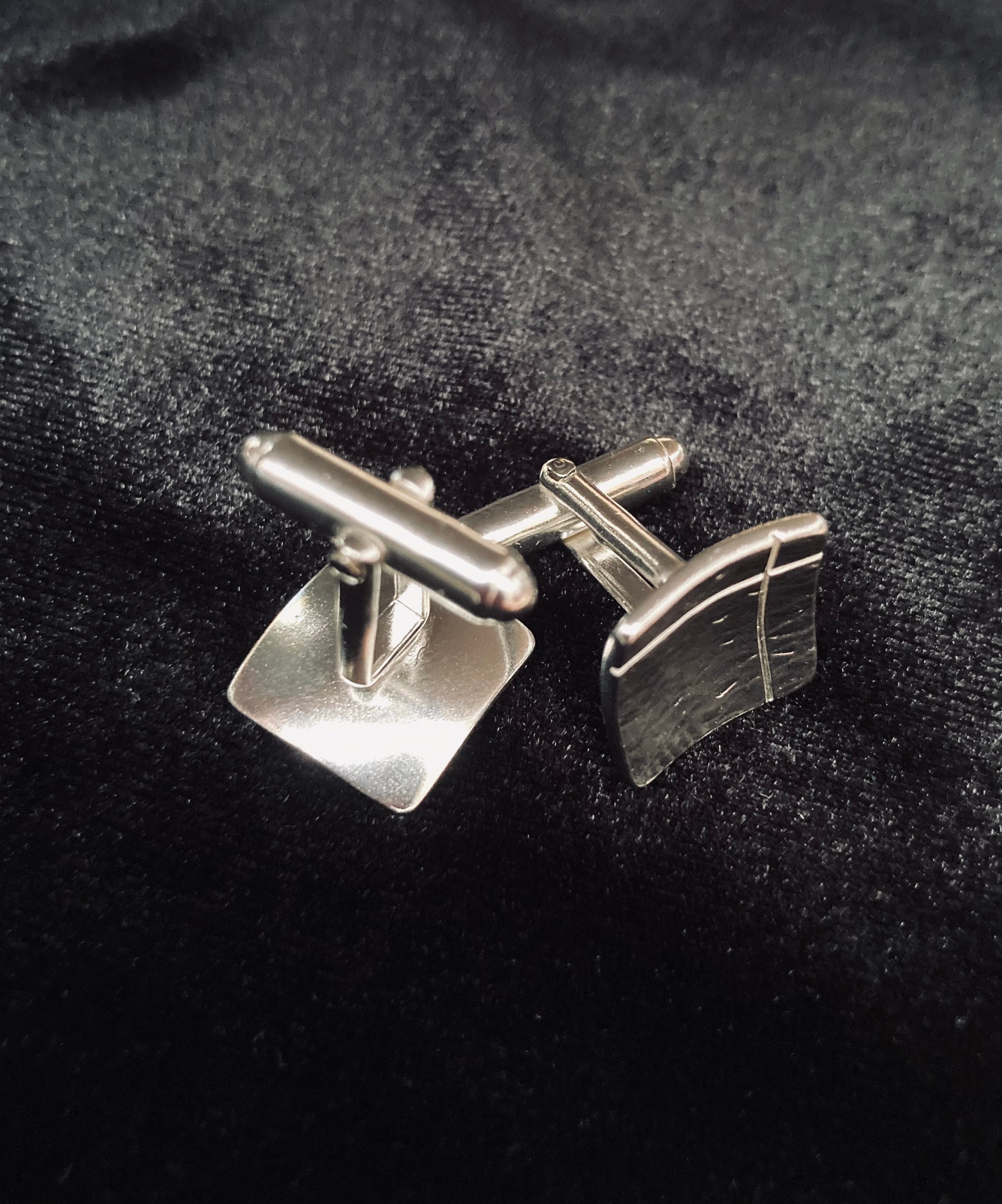 Handmade Textured Square Sterling Silver Cufflinks. With a - Etsy UK