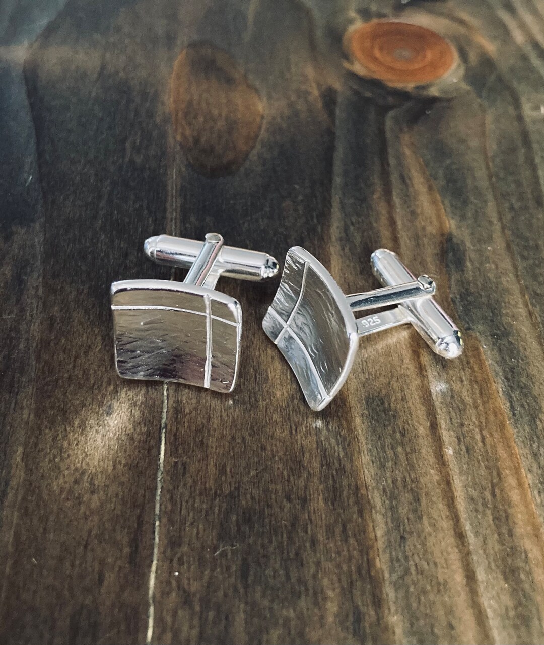 Handmade Textured Square Sterling Silver Cufflinks. With a - Etsy UK