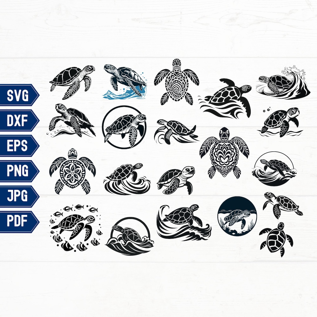 20 Sea Turtle Svg Bundle, Sea Turtle Png, Beach Svg, Ocean Animal svg ...