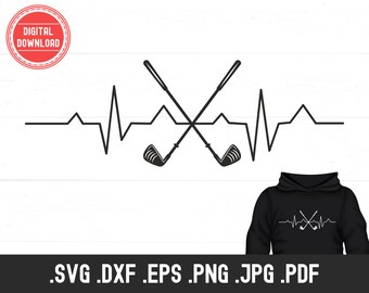 Golf Cart Life Heartbeat SVG PDF JPG Png Digital File Bundle Glowforge ...