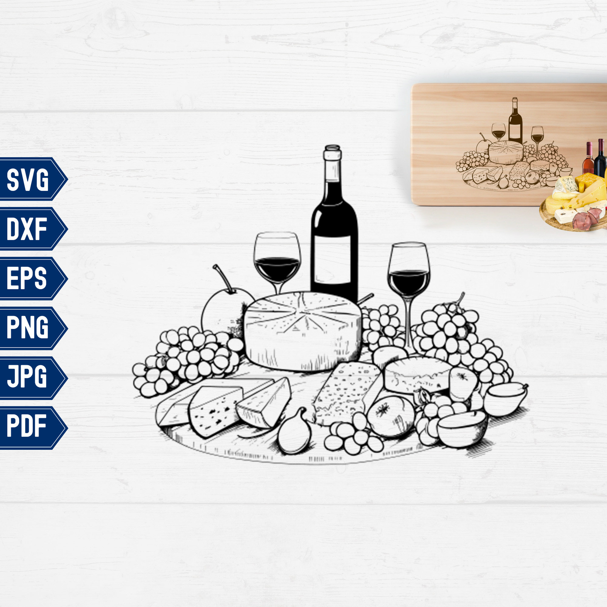 Charcuterie Board SVG, Wine and Cheese, Cutting Board Svg File, Adult Lunchable, Chopping Board ...