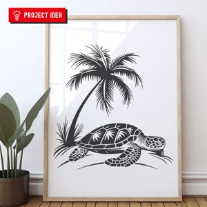 Sea Turtle Svg Bundle, Sea Turtle Clipart With Palm Tree, , Ocean ...