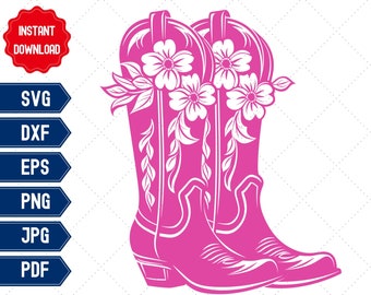 Cowboy Boots and Hat SVG File for Cricut, Rodeo SVG File Download ...