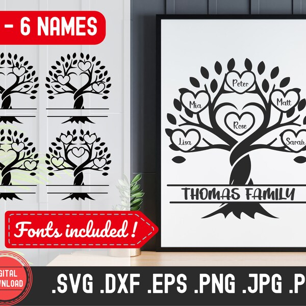Family Tree Template 6 Members - Etsy
