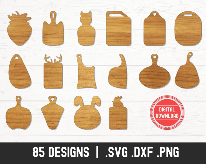 Cutting Board Svg Bundle Dxf Png Svg, Cut Files for Laser Glowforge Cricut Silhouette ...