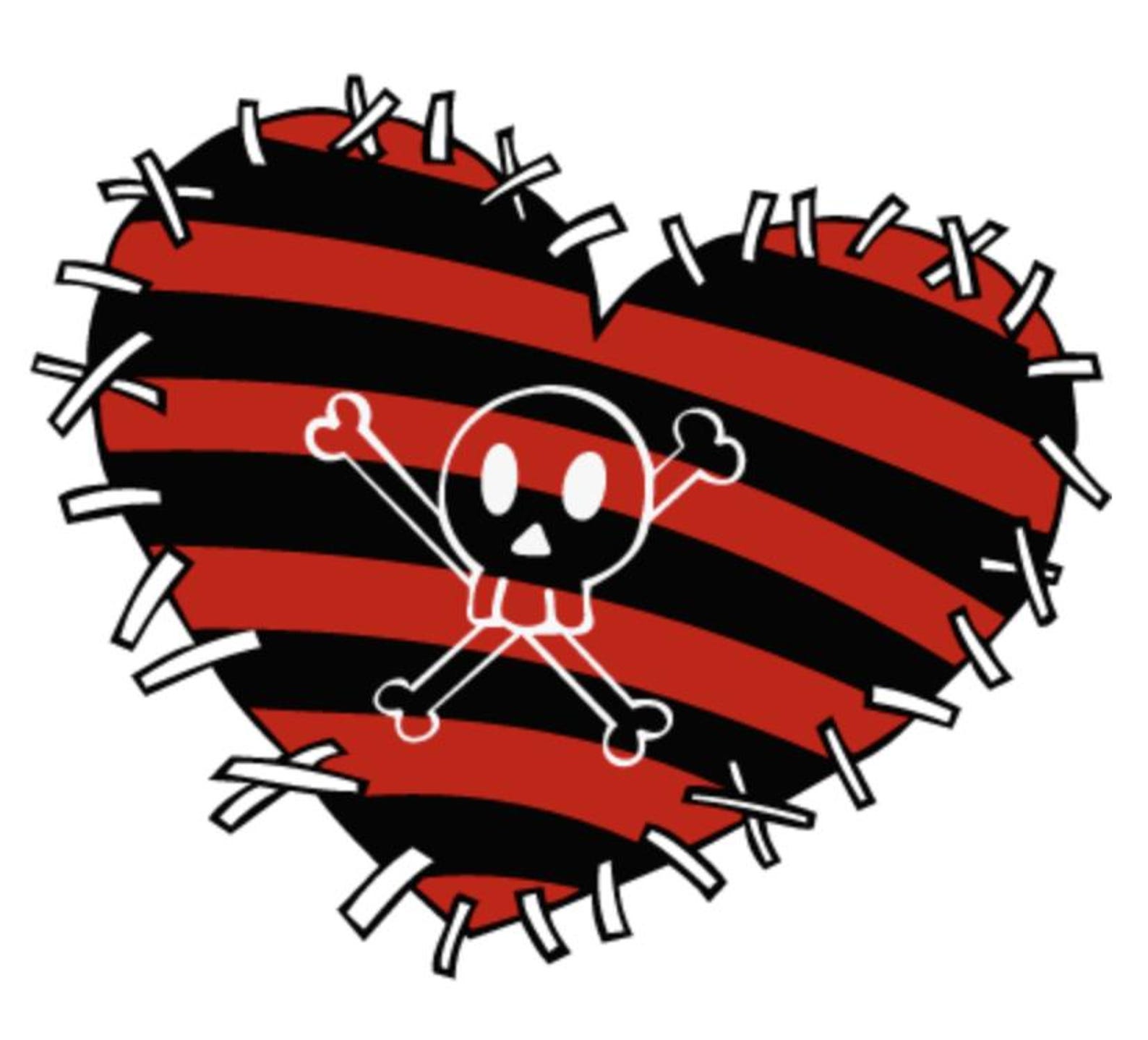 Y2K Scene Fashion | Emo Heart & Skulls Tee | Unique Gothic SVG for Edgy ...