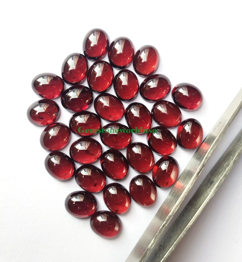 Natural Mozambique Red Garnet Oval Calibrated Loose Jewelry Making ...