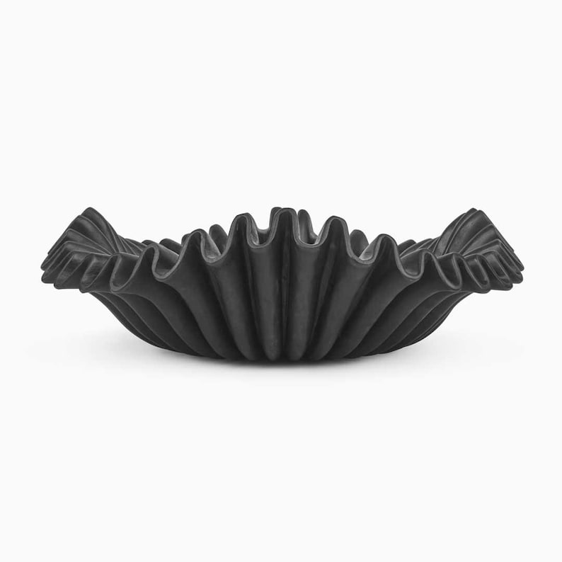 Black Marble Ruffle Bowl by Auricartsandcrafts - Etsy