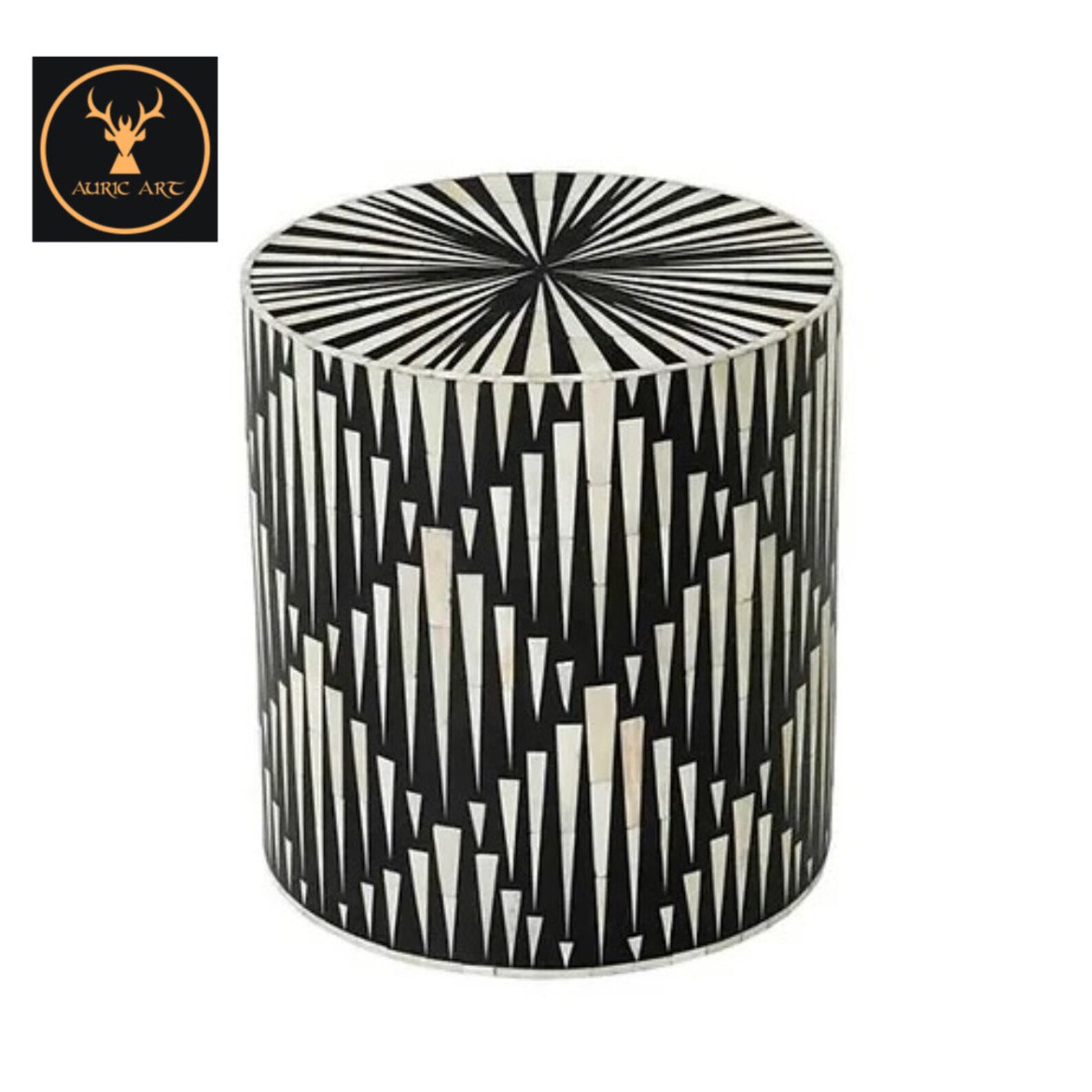 Bone Inlay Geometric Design Pattern End Table / Stool - Etsy