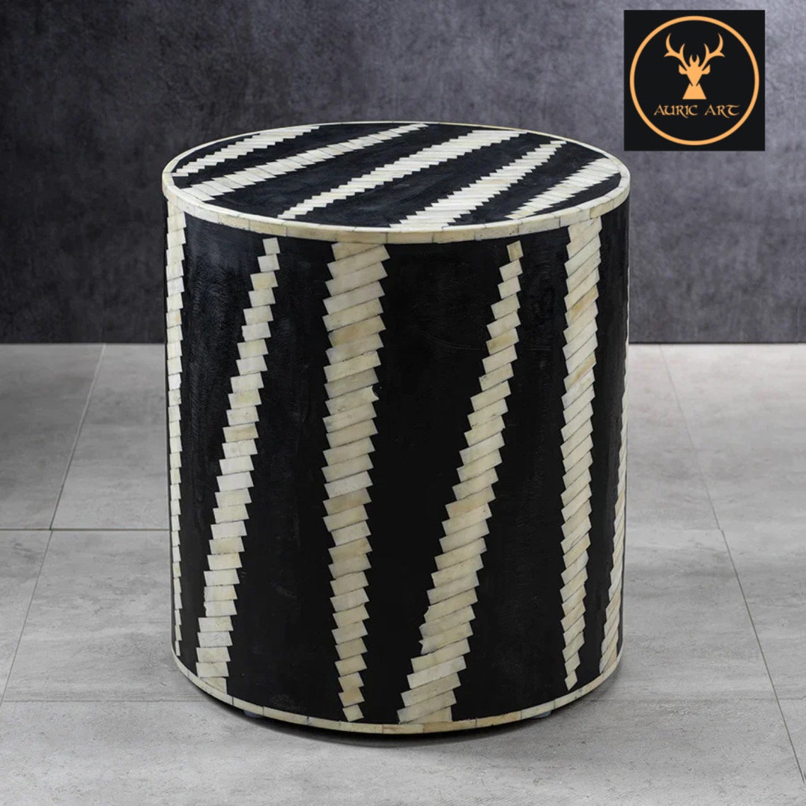 Handmade Vintage Bone Inlay Stool / End Table / Coffee Table - Etsy