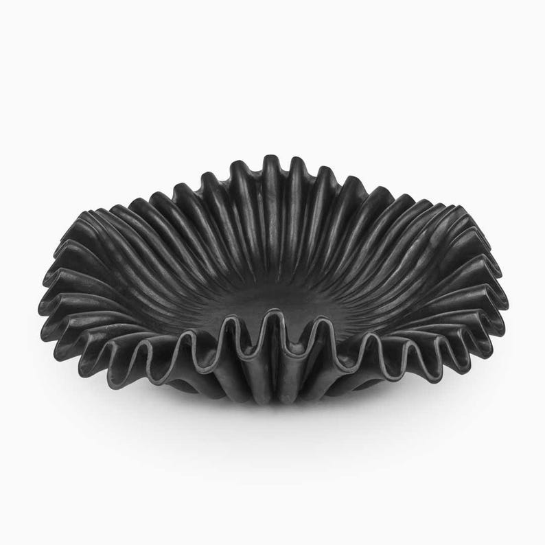 Black Marble Ruffle Bowl by Auricartsandcrafts - Etsy