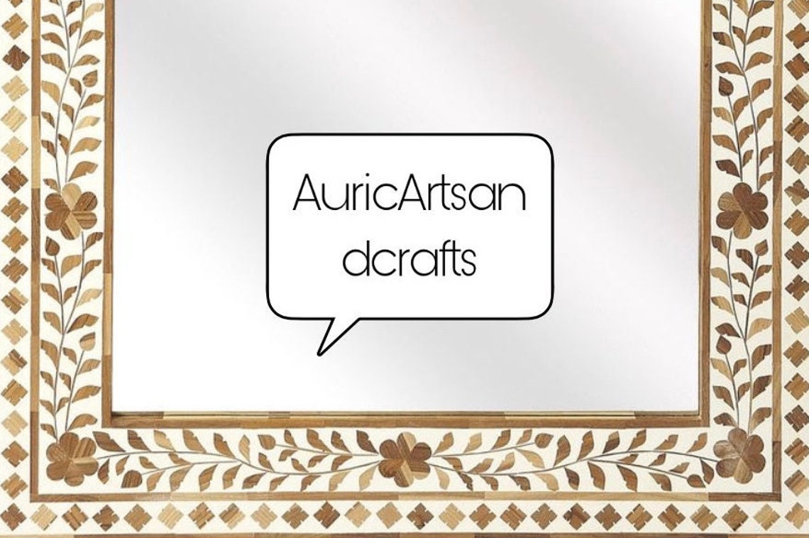 Vintage Handmade Teak Wood Inlay Mirror Frame Mehrab Pattern - Etsy