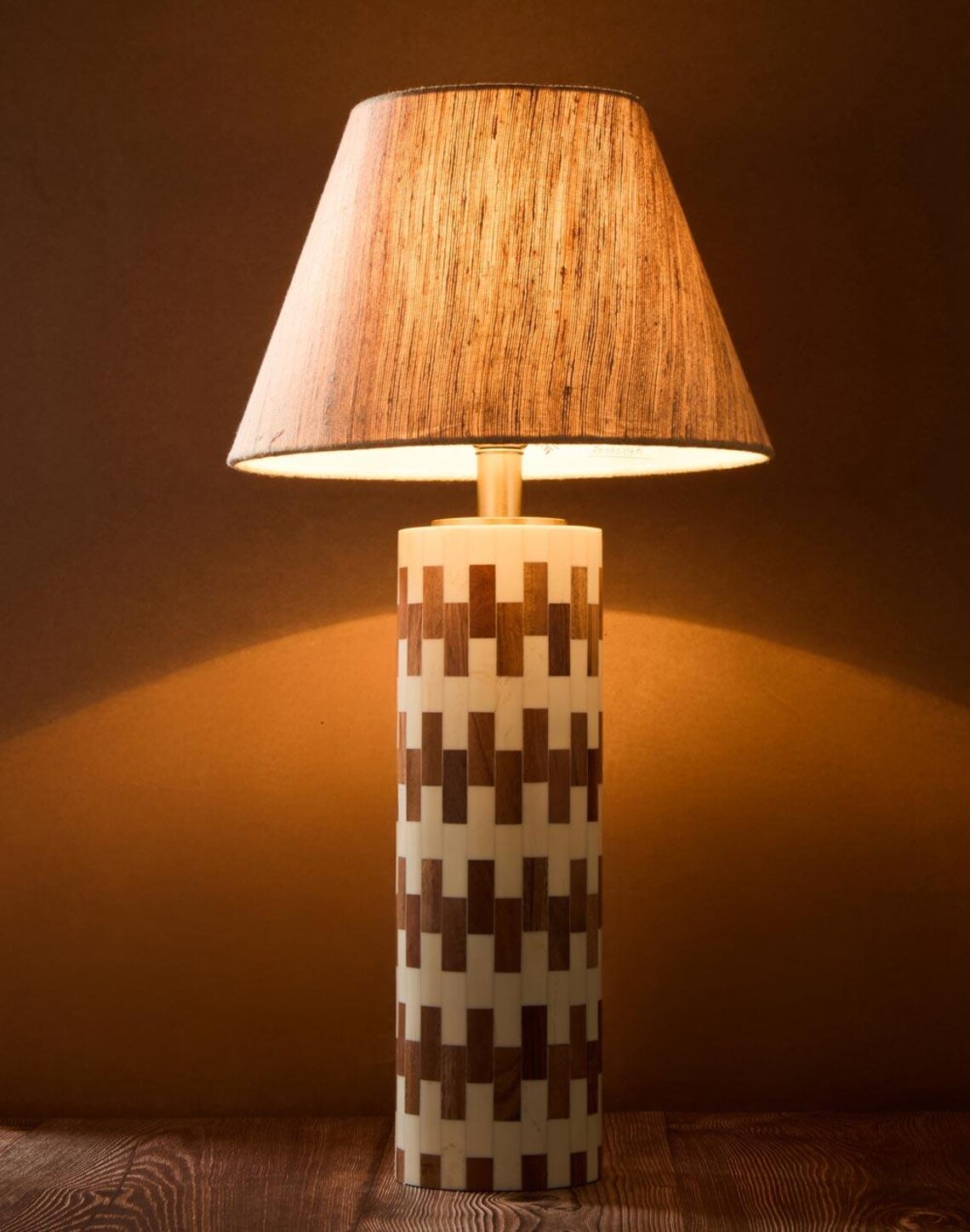 Bone Inlay Table Lamp: Modern Mosaic Pattern, Luxury Lighting - Etsy