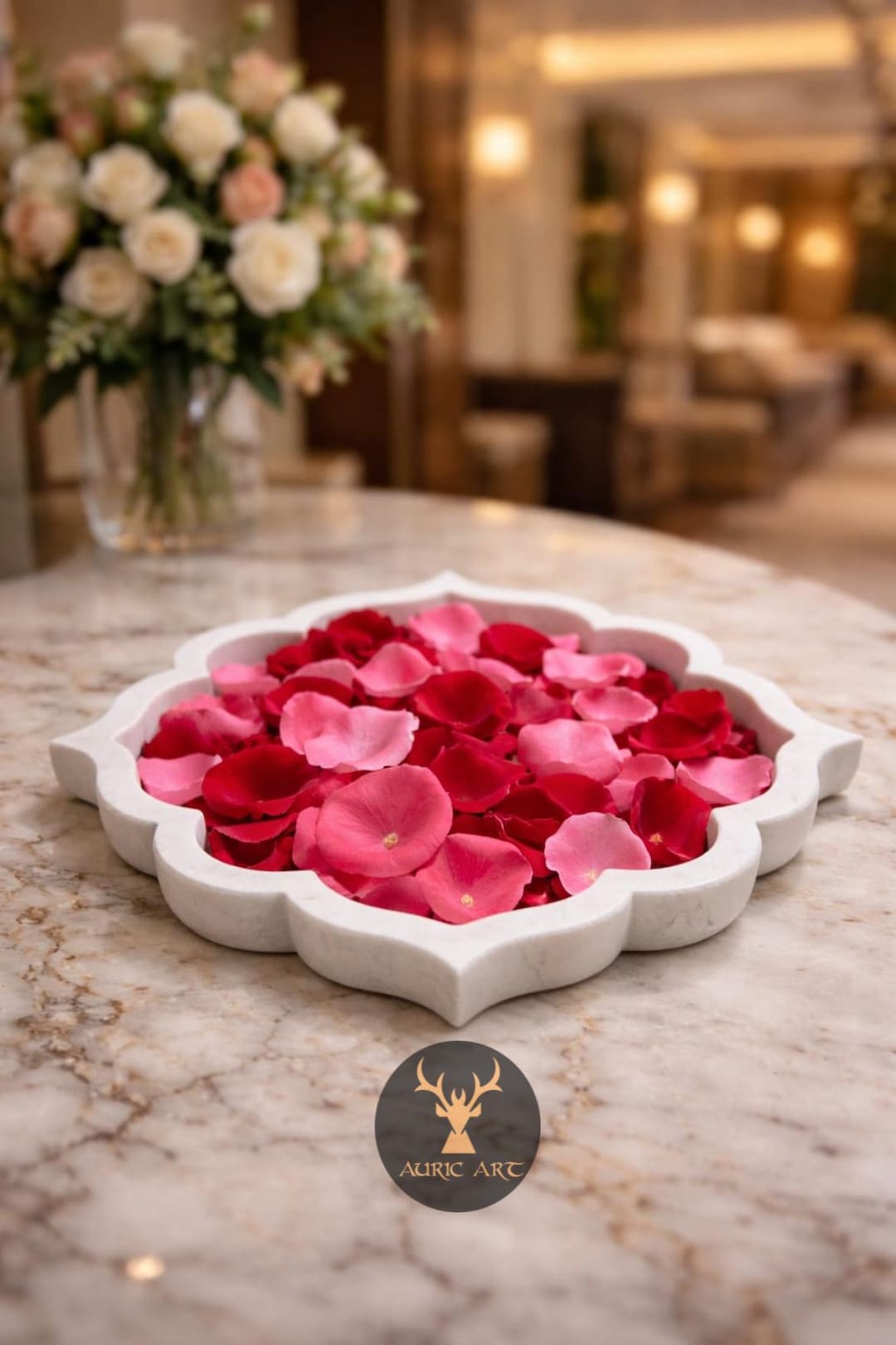 Octagon Shape Mughal Design Natural Stone Marble Tray - Etsy