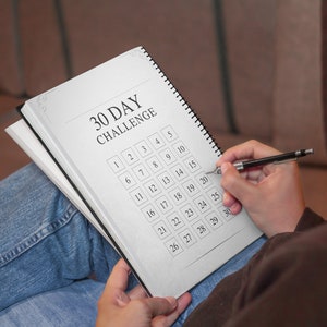 Blank 30 Day Challenge + Fillable Notes Page, Printable Goal Tracker ...