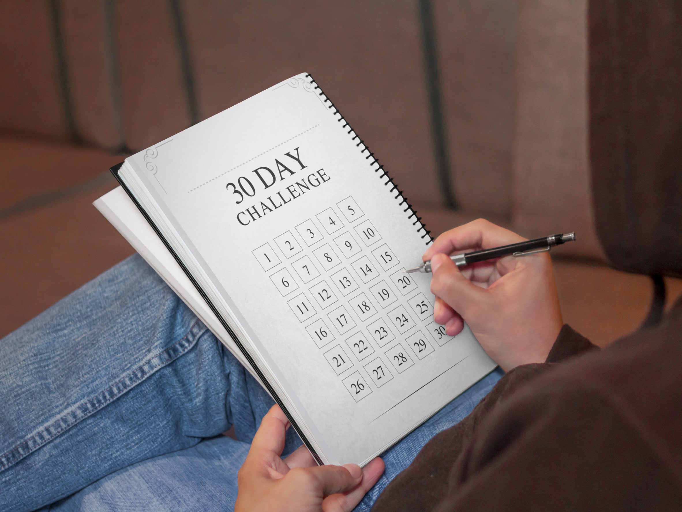 Blank 30 Day Challenge + Fillable Notes Page, Printable Goal Tracker ...