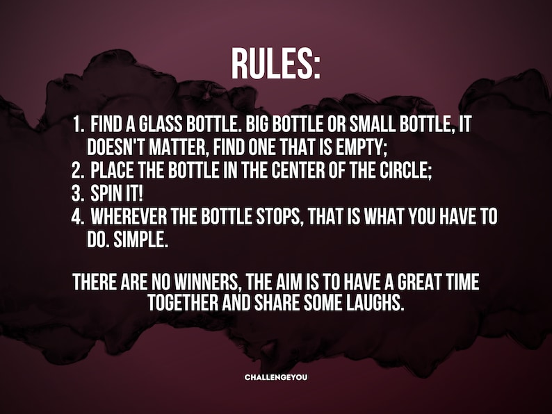 Spin the Bottle Game, Party Game Printable, Birthday Game, Board Game ...