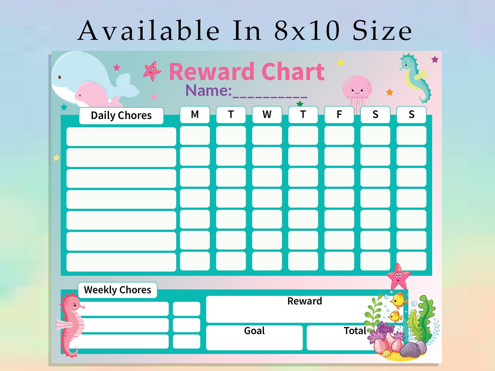Reward Chart for Kids, Daily Chore Chart, Kids Routine Chart, Toddler ...