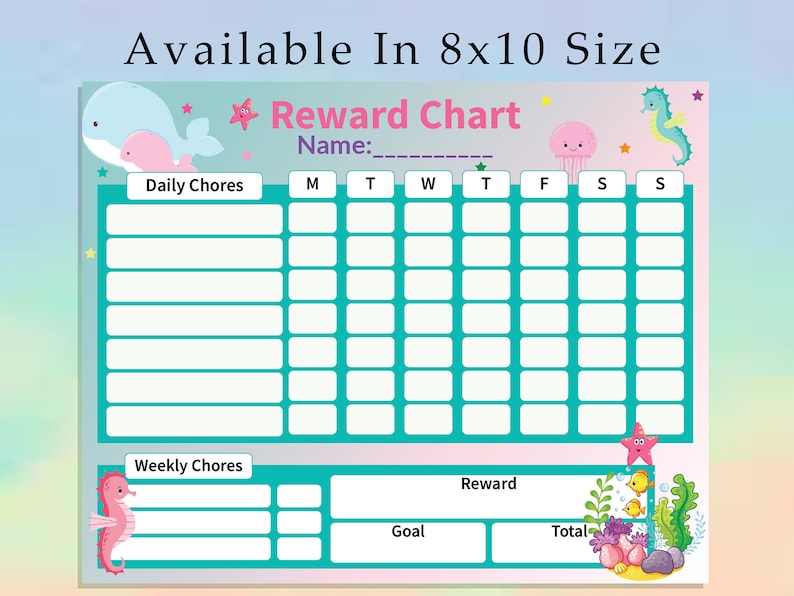 Reward Chart for Kids, Daily Chore Chart, Kids Routine Chart, Toddler ...