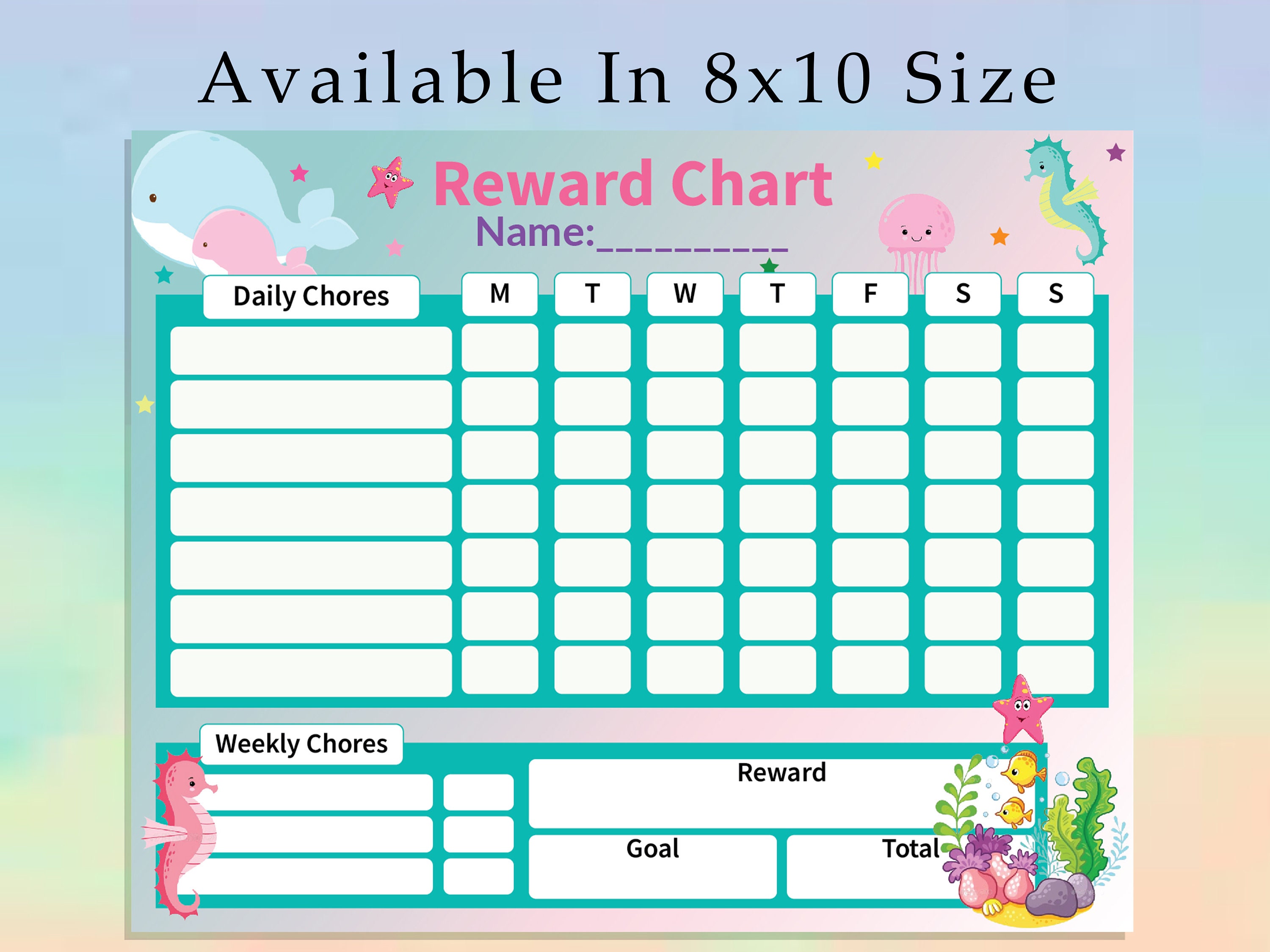 Reward Chart for Kids, Daily Chore Chart, Kids Routine Chart, Toddler ...