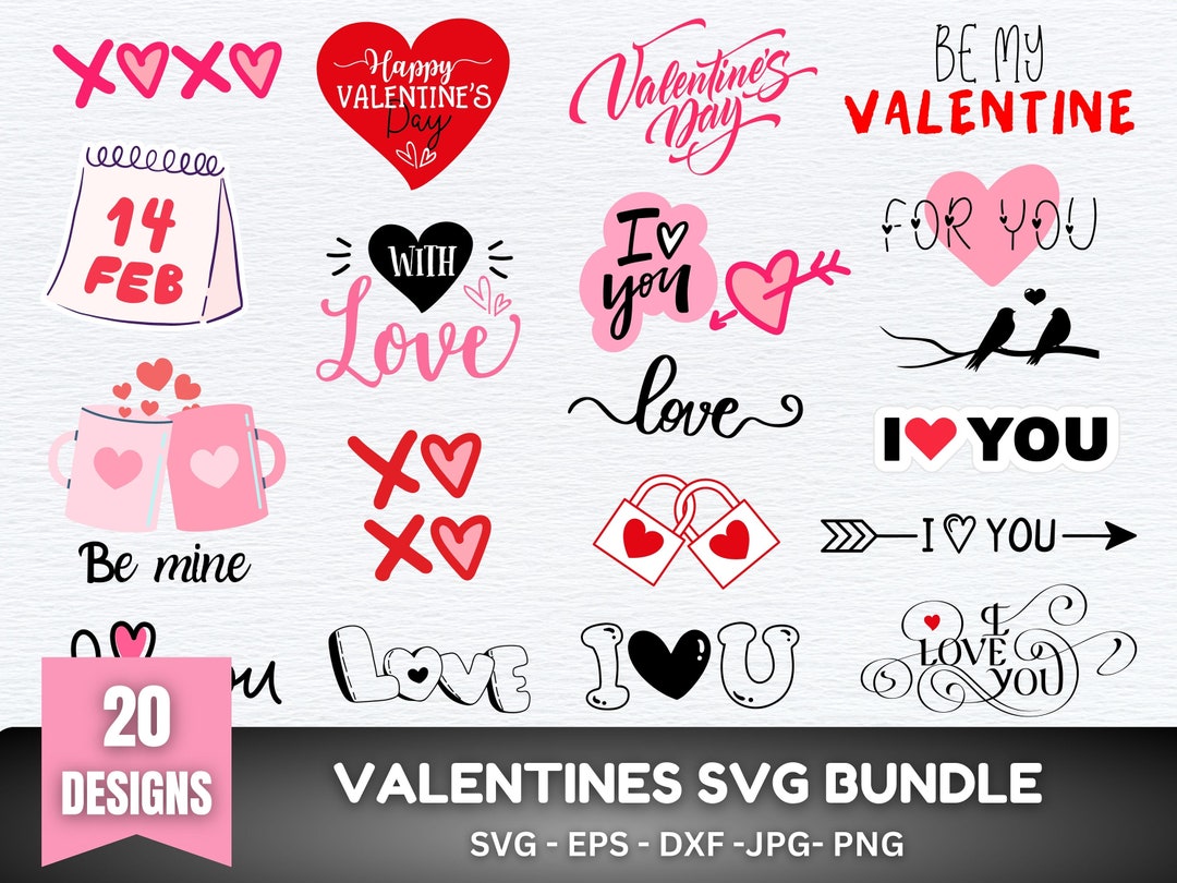Valentine's Day Svg Bundle, Valentines Day Svg, Happy Valentine Svg ...