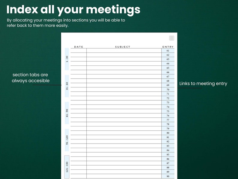 BOOX Note Air Templates, Meeting Book, Meeting Notes, Hyperlinked PDF ...