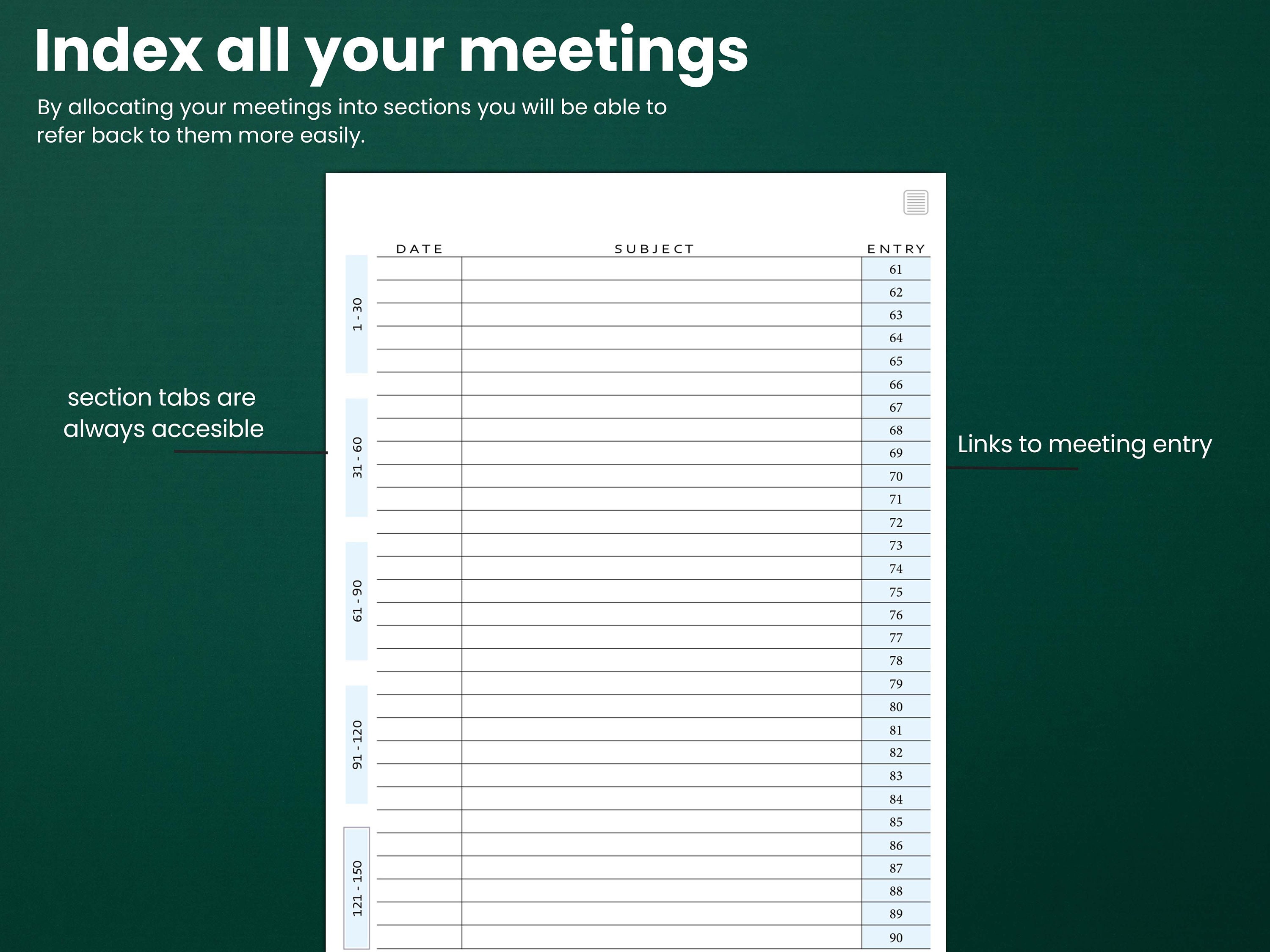 BOOX Note Air Templates, Meeting Book, Meeting Notes, Hyperlinked PDF ...