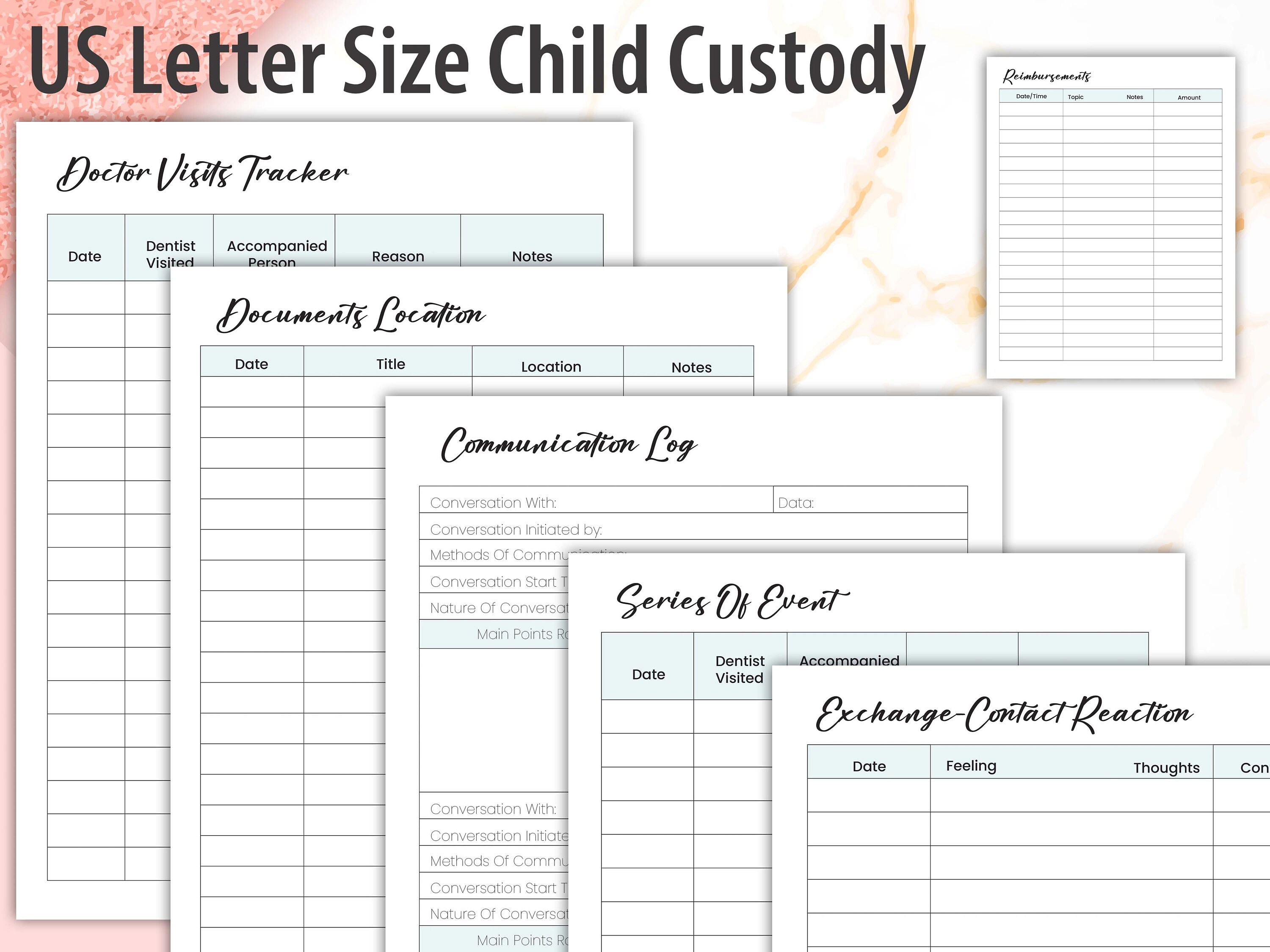 Child Custody Bider, Custody Planner Printable, Single Parent Organizer ...