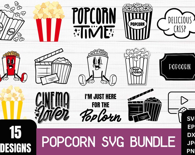 Fresh Popcorn Svg, Popcorn Svg, Popcorn Box Svg, Snack Box Svg, Pop ...