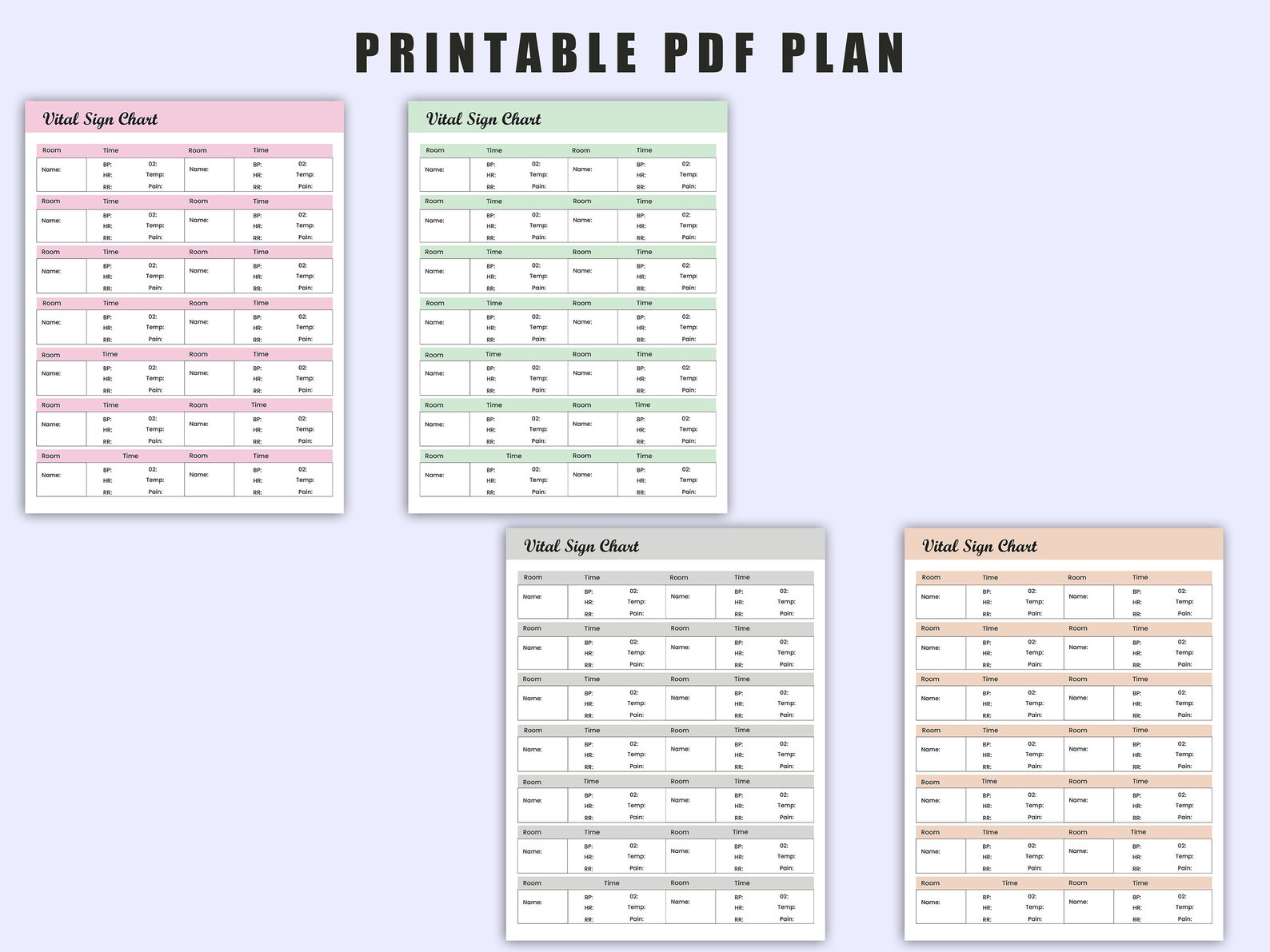 Printable Vital Sign Chart, Vital Sign Log, Vital Sign Tracker, Vital ...