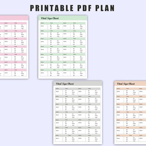 Printable Vital Sign Chart, Vital Sign Log, Vital Sign Tracker, Vital ...