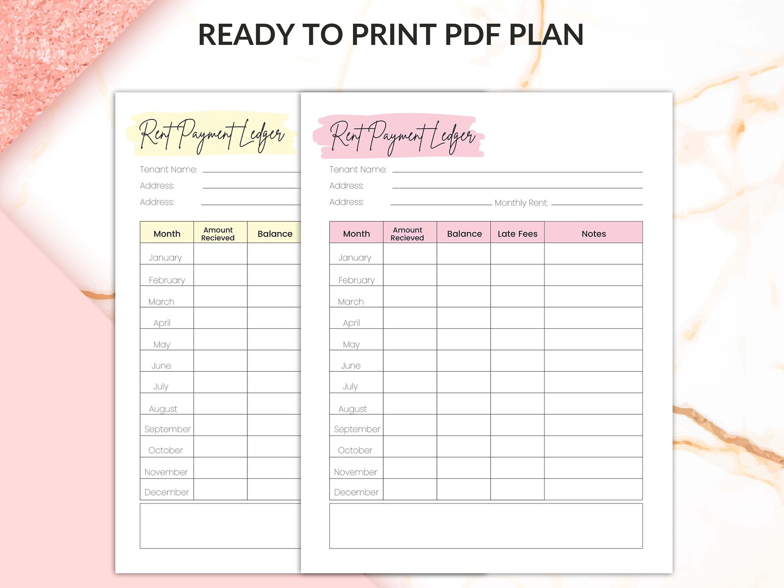 Printable Rent Payment Ledger, Printable Rent Payment Ledger Template ...