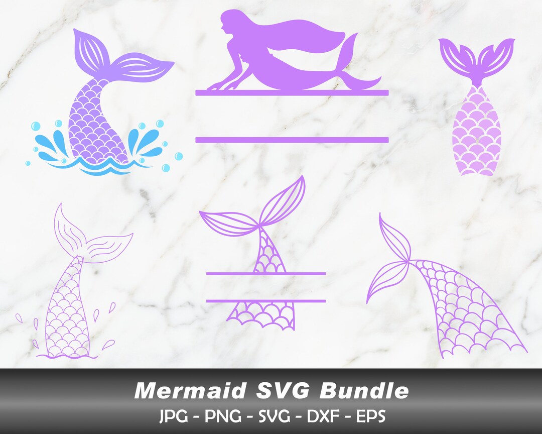 Mermaid Tail SVG PNG, Mermaid Tail Monogram Svg, Mermaid Tail Split Svg ...