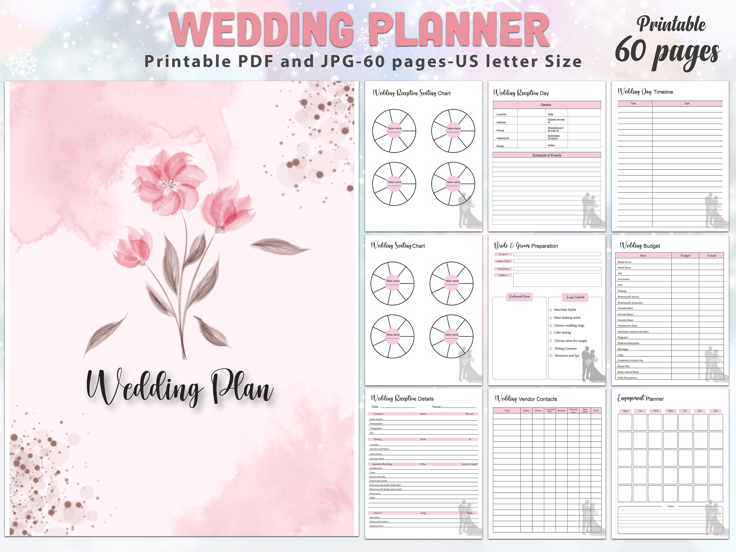 Wedding Planner Book Printable, Wedding Planner Book Binder, Wedding ...