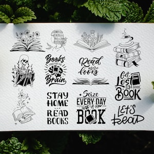 Reading Quotes Svg Bundle, Book Lover Svg, Book Svg, Library Svg, Book ...