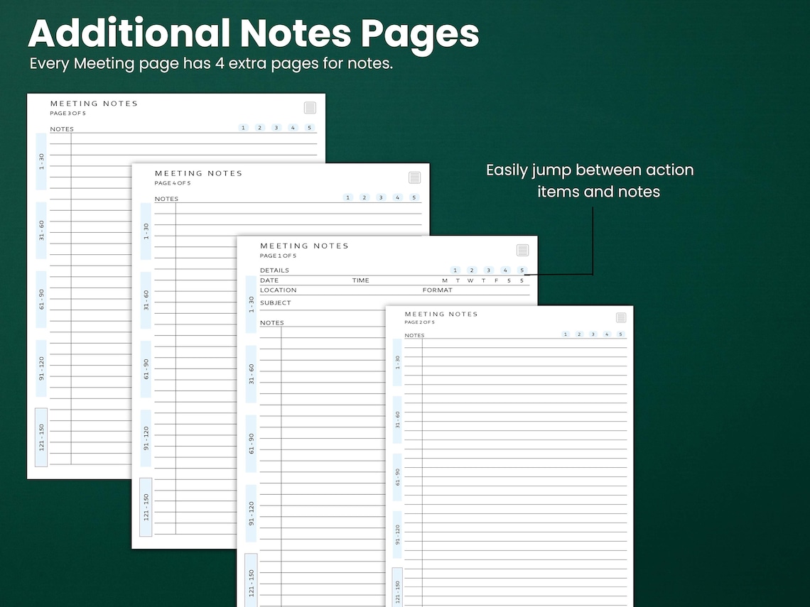 BOOX Note Air Templates, Meeting Book, Meeting Notes, Hyperlinked PDF ...