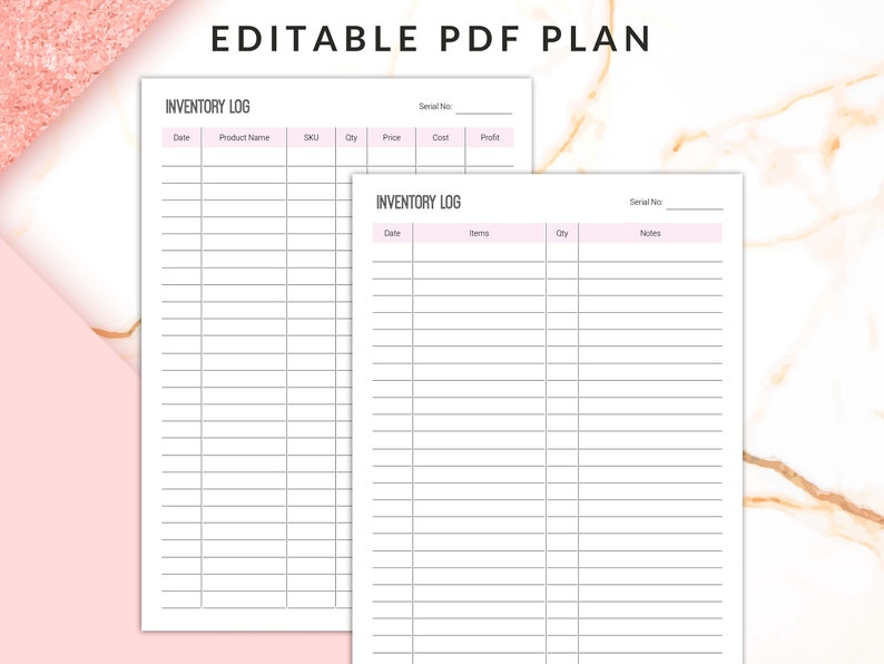 Editable Inventory Log, Inventory Tracker, Product Inventory, Inventory ...
