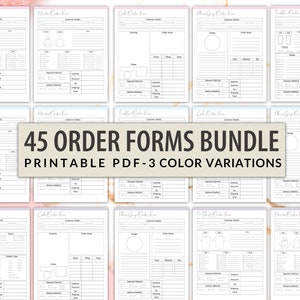 45 Printable Order Forms Bundle, Order Form Template Printable ...