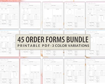15 Printable Order Forms Bundle, Order Form Template Printable ...